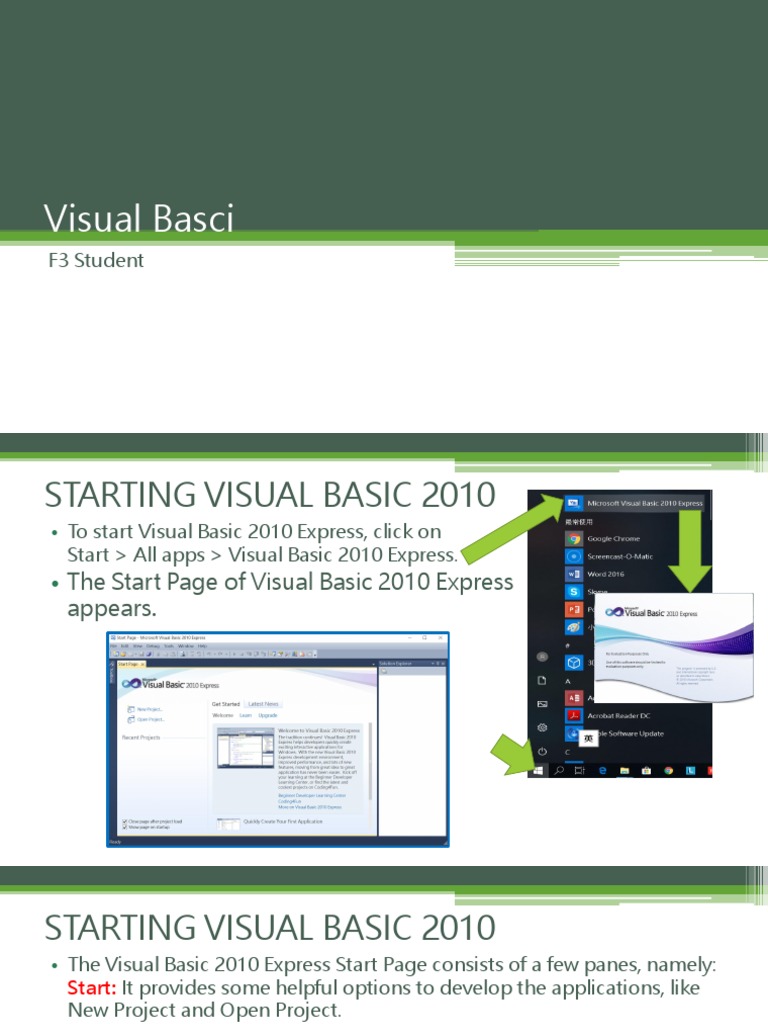 Visual Basci: F3 Student | PDF | Window (Computing) | Button (Computing)