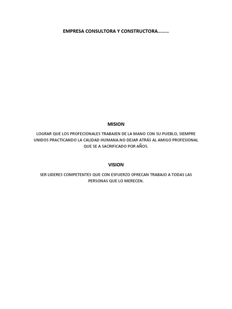 Empresa Consultora y Constructora | PDF | Arquitecto | Economias