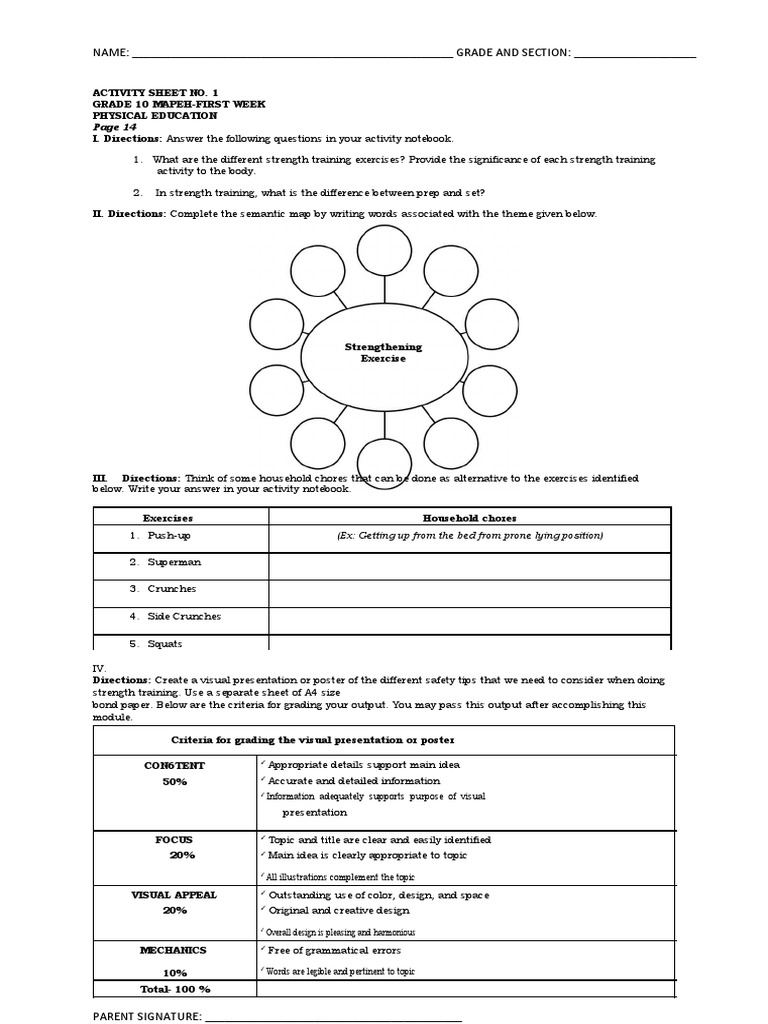 Activity Sheet No 1 Pe | PDF | Recreation | Physical Fitness