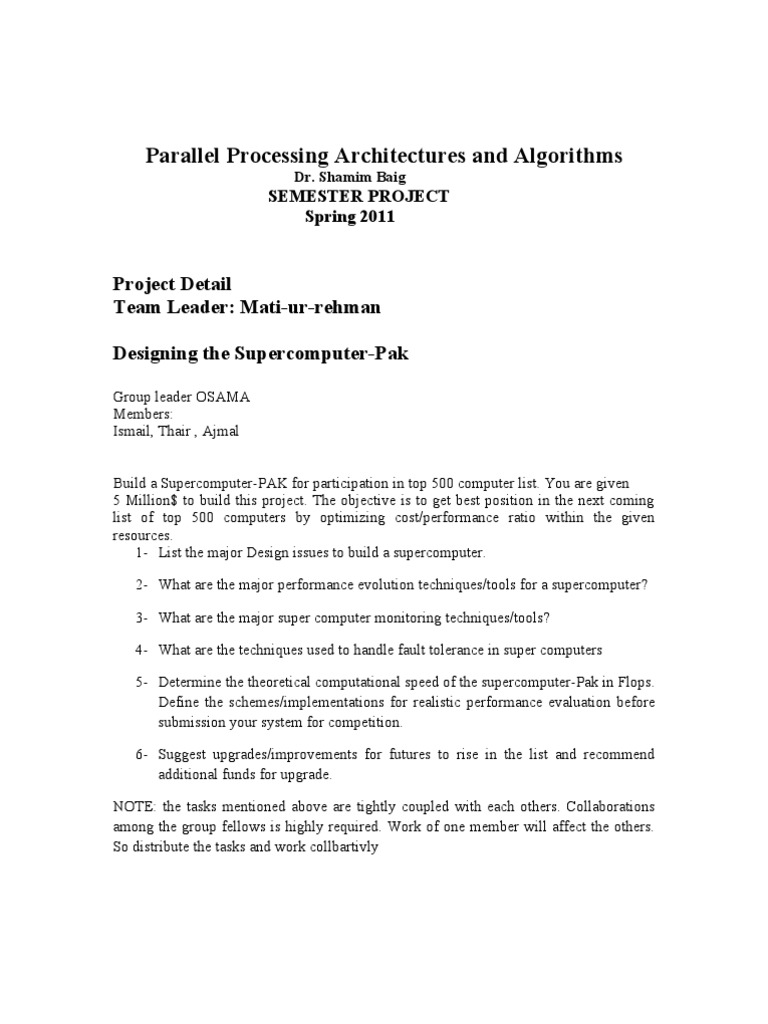 About Project | PDF | Computer Cluster | Supercomputer