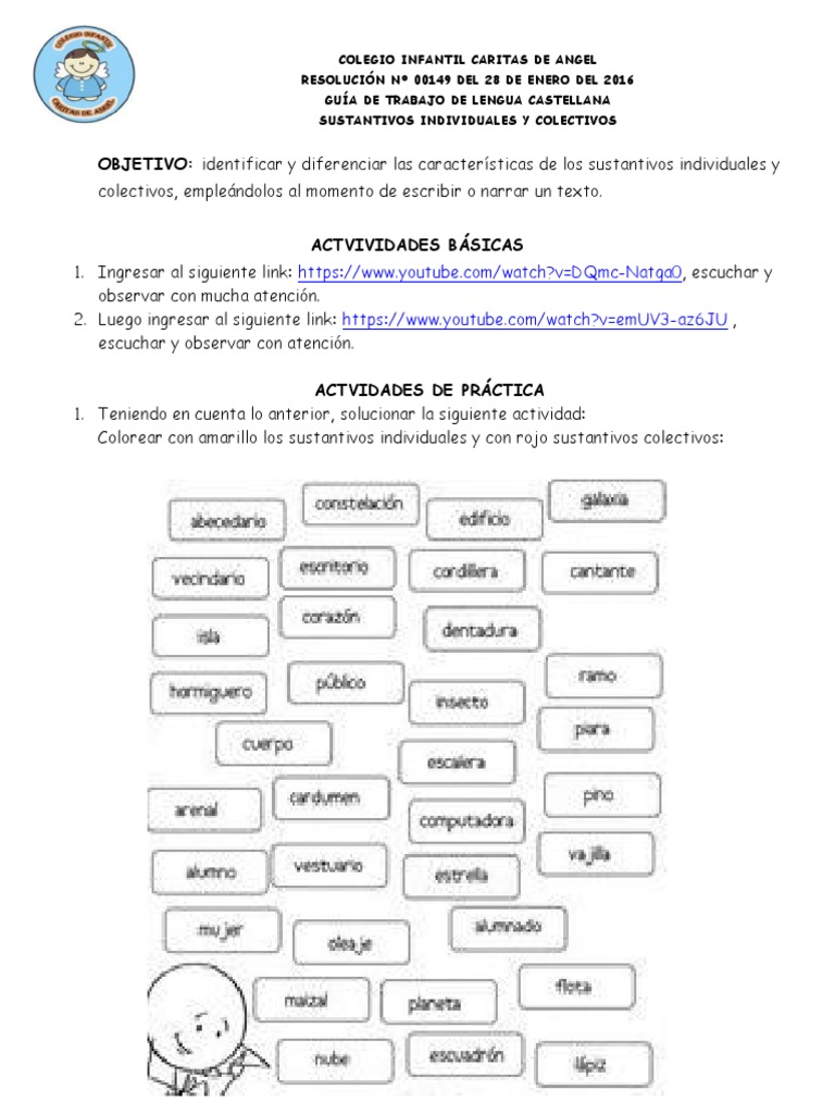 Guía Sustantivos Individuales Colectivo | PDF
