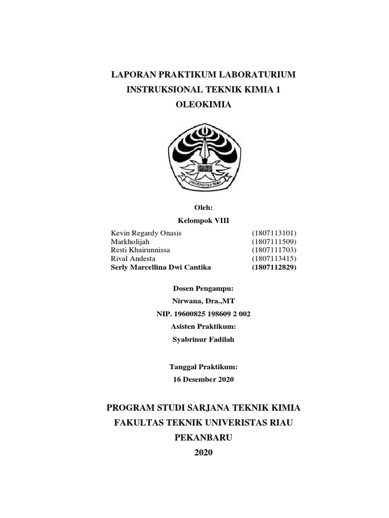 Laporan Oleokimia Kel.8 (Serly Marcellina 1807112829) - 3 | PDF | Kesehatan Holistik | Sains ...