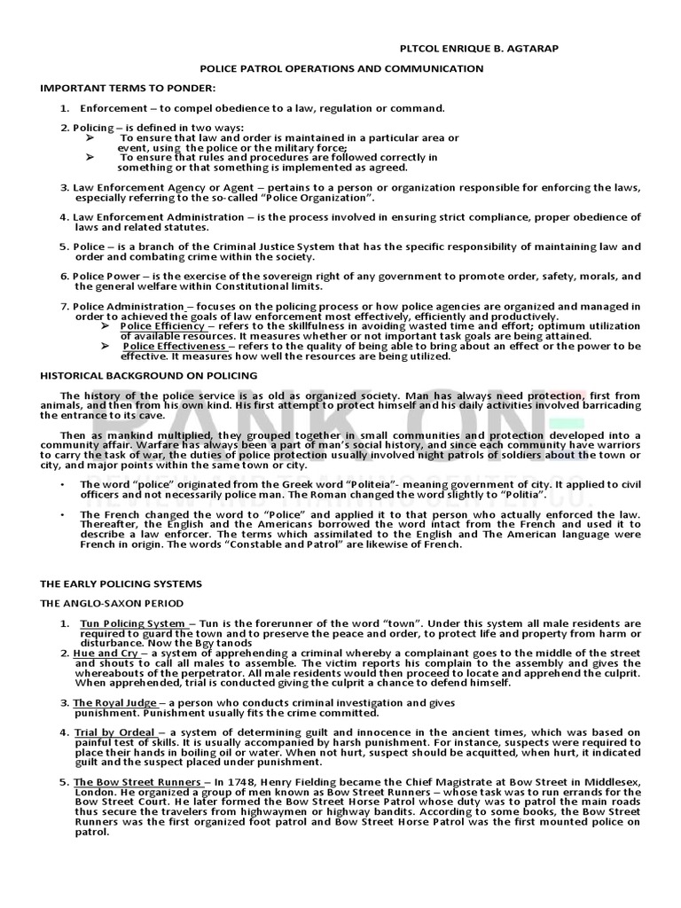 Police Patrol Operations and Communications | PDF | Police | Crime ...