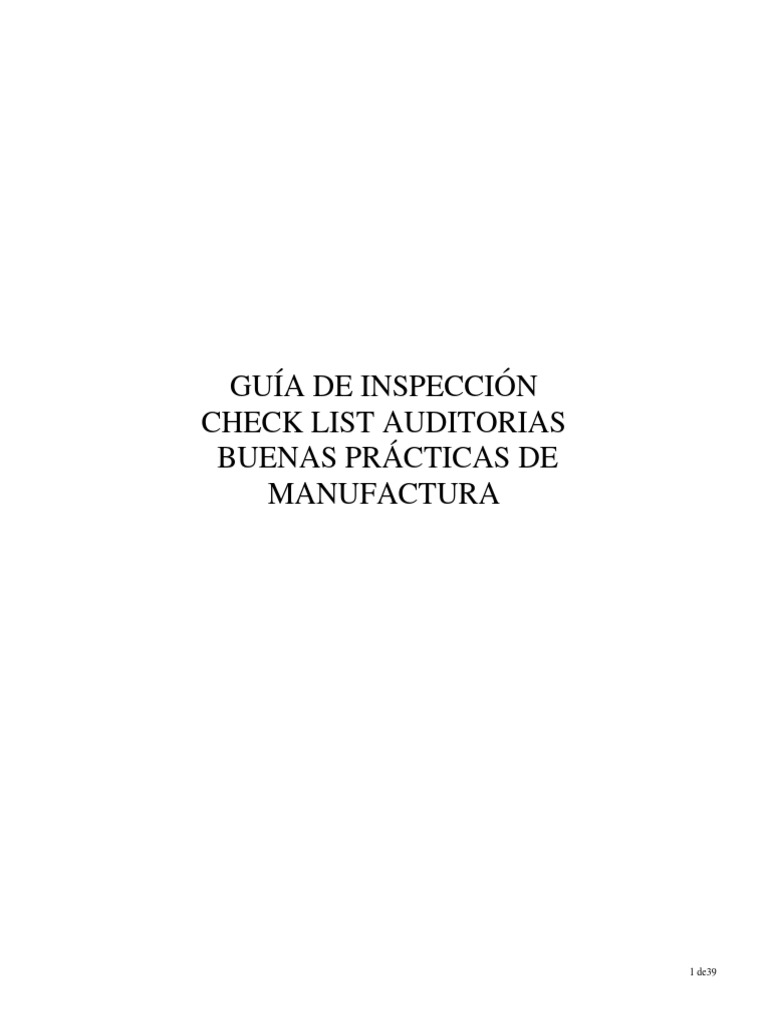Sena068 Check List BPM | PDF | Agua | Contaminación
