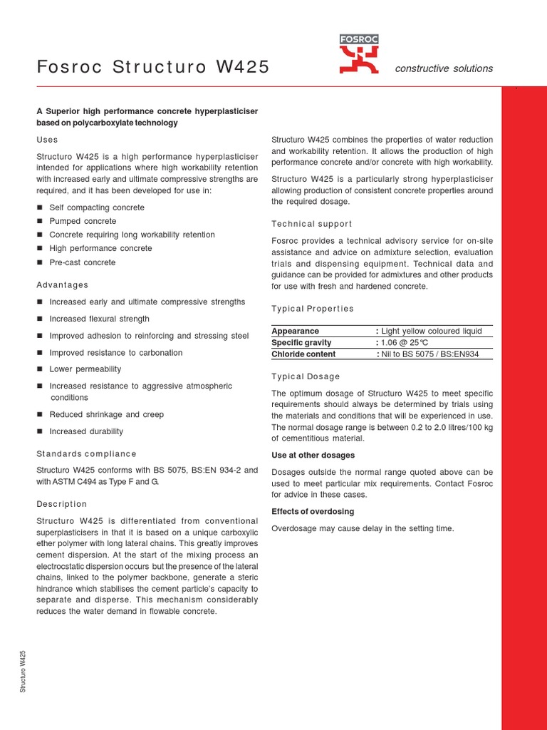 Fosroc Structuro W425: A Superior High Performance Concrete ...