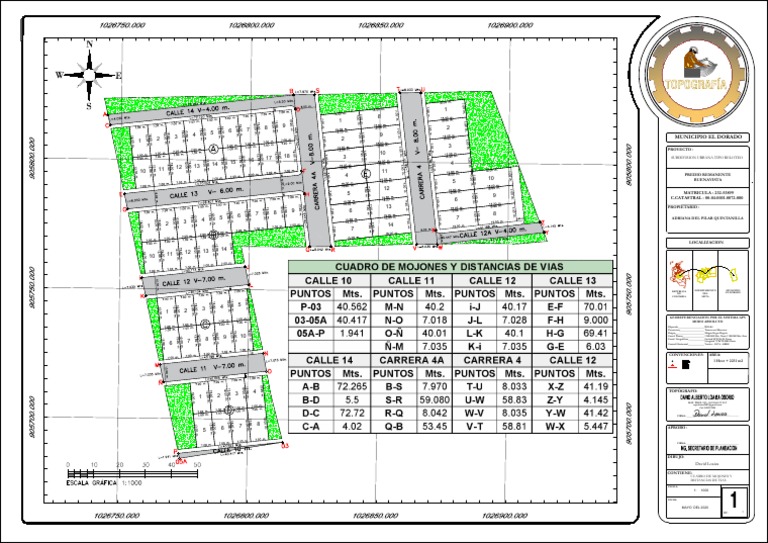Plano Cuadro de Mojones y Distancias de Vias | PDF | Geodesia | Geografía