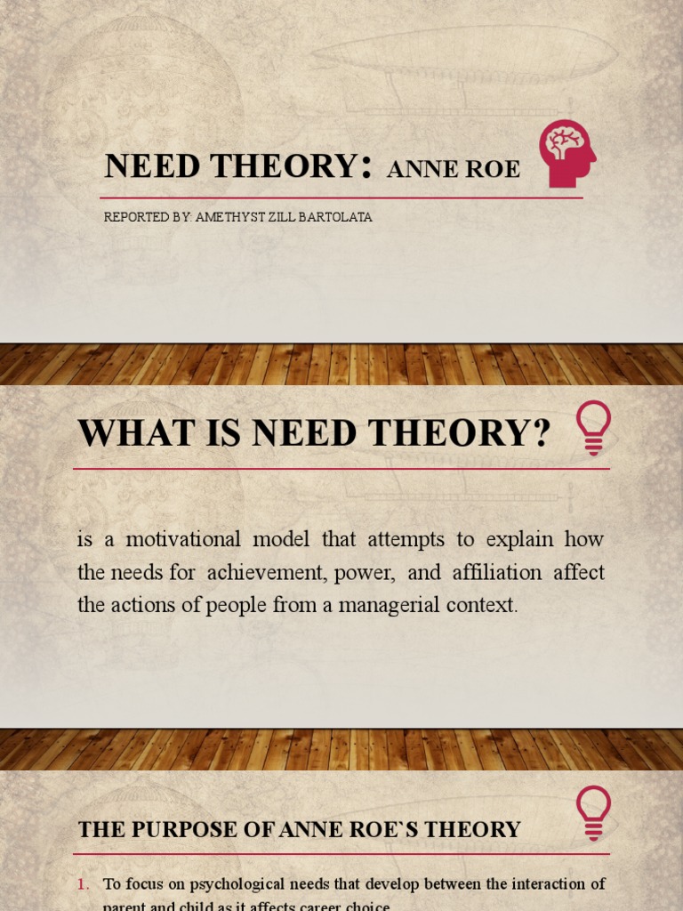 Anne Roe's Need Theory in Career Choice | PDF | Motivational | Motivation