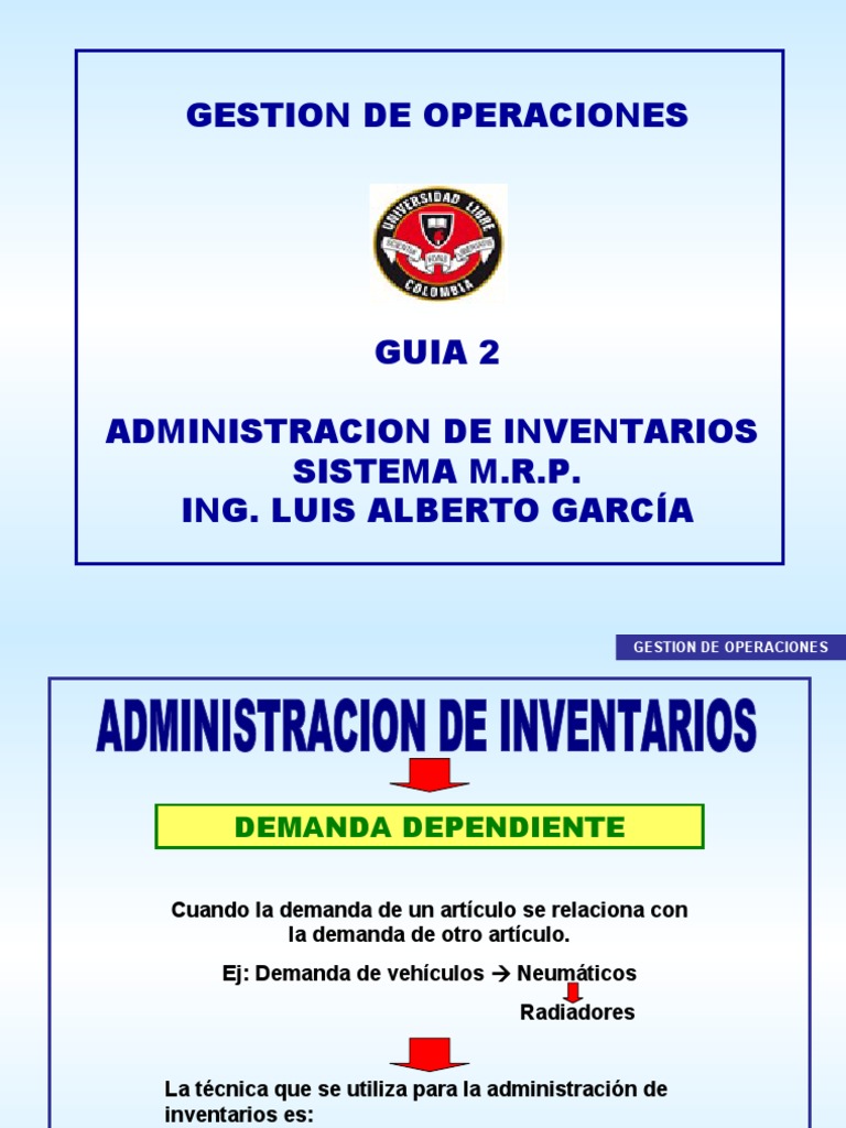 Guia 2 - Ii - 2021 Planeacion Requr. Materiales MRP | PDF | Inventario ...