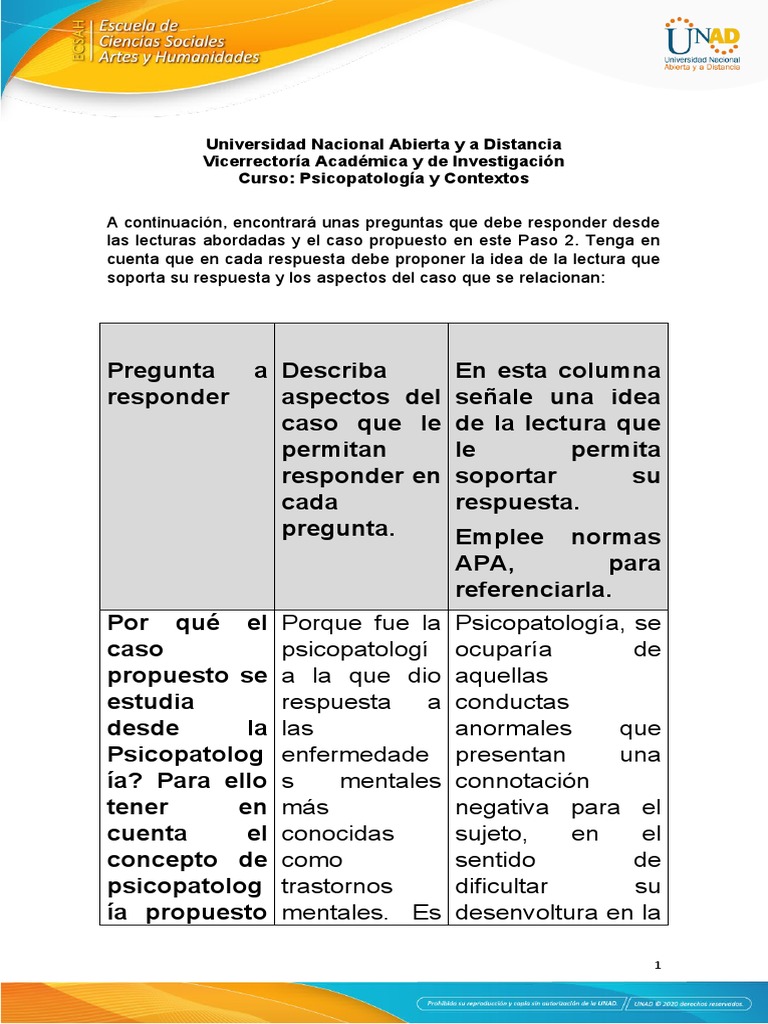 Anexo 1 - Matriz Estudio de Caso - Paso 2 (1) FERNANDA GOMEZ | PDF | Psicopatología | Sicología