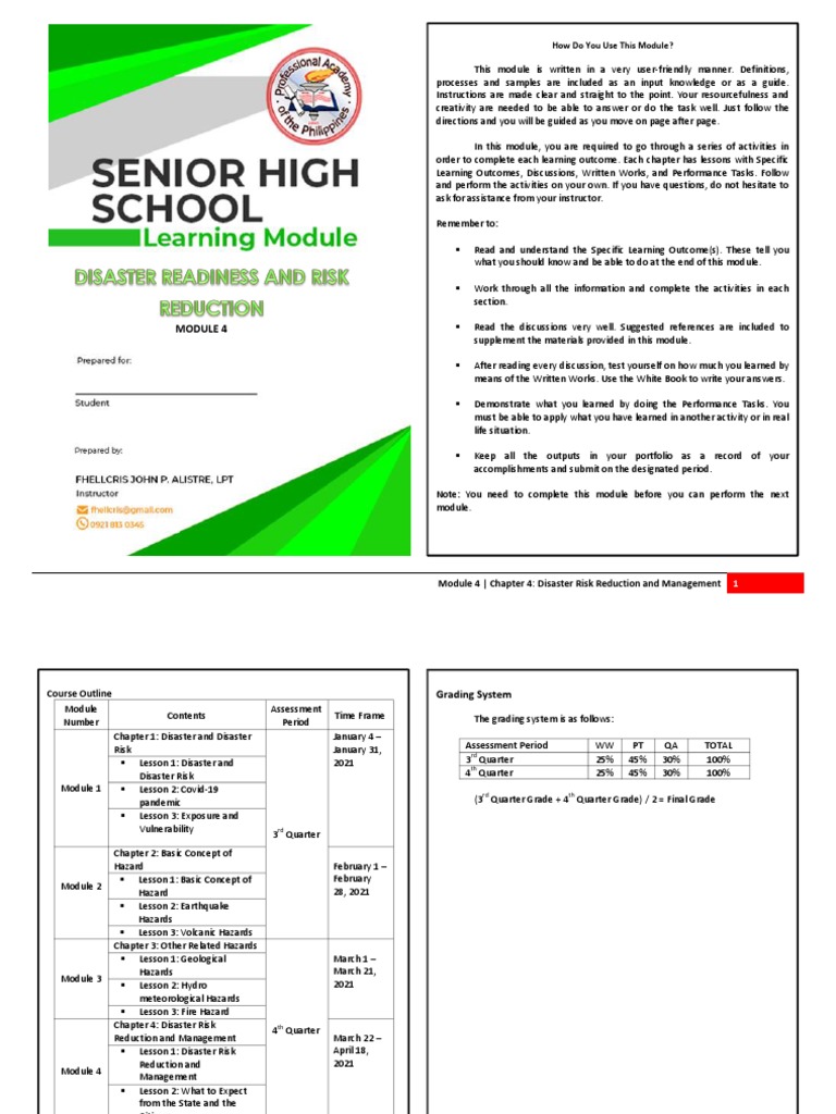 Disaster and Risk Reduction SHS12 M4 Edited Printing | Download Free ...