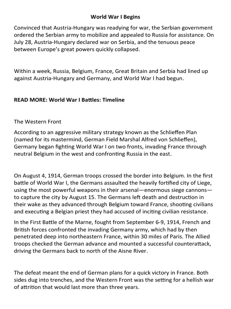 World War 1 | PDF