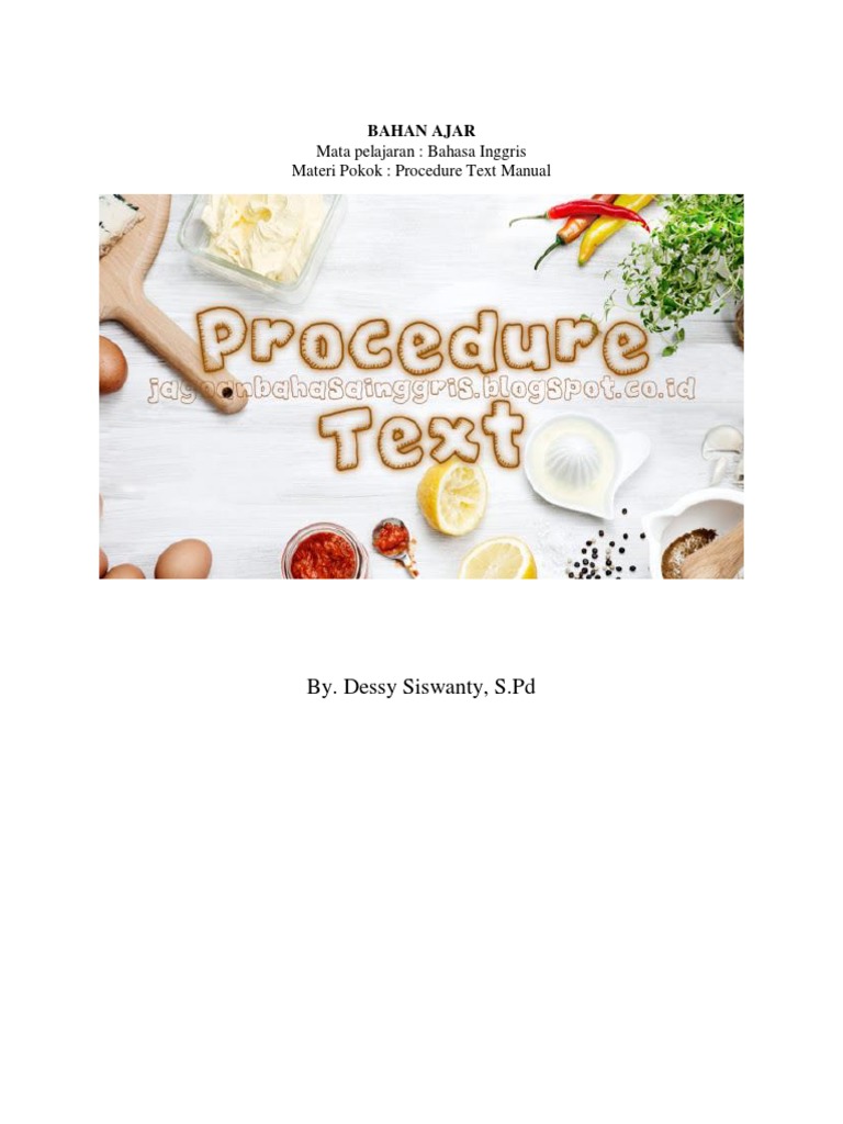 Bahan Ajar Procedure Text Manual | PDF