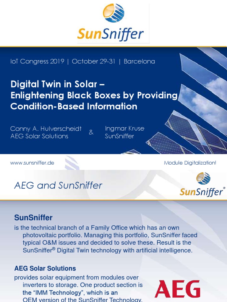 Digital Twin in Solar - SunSniffer | PDF | Photovoltaics | Internet Of ...