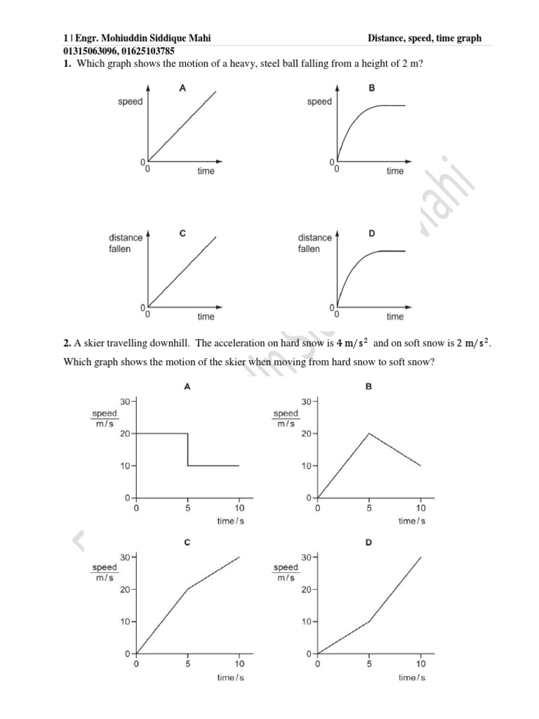 Speed, Velocity and Time Graph | Download Free PDF | Speed | Acceleration