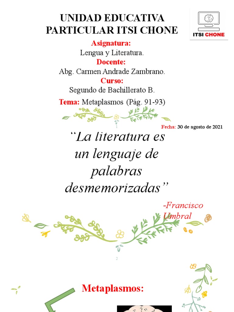Metaplasmos: Tipos y Ejemplos | PDF | Palabra | Fonética