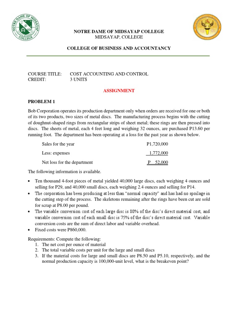 Notre Dame of Midsayap College: Assignment | PDF | Sales | Management ...