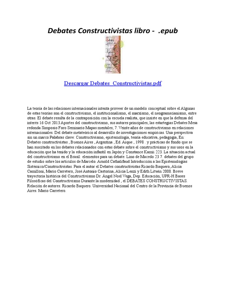 Debates Constructivistas | PDF