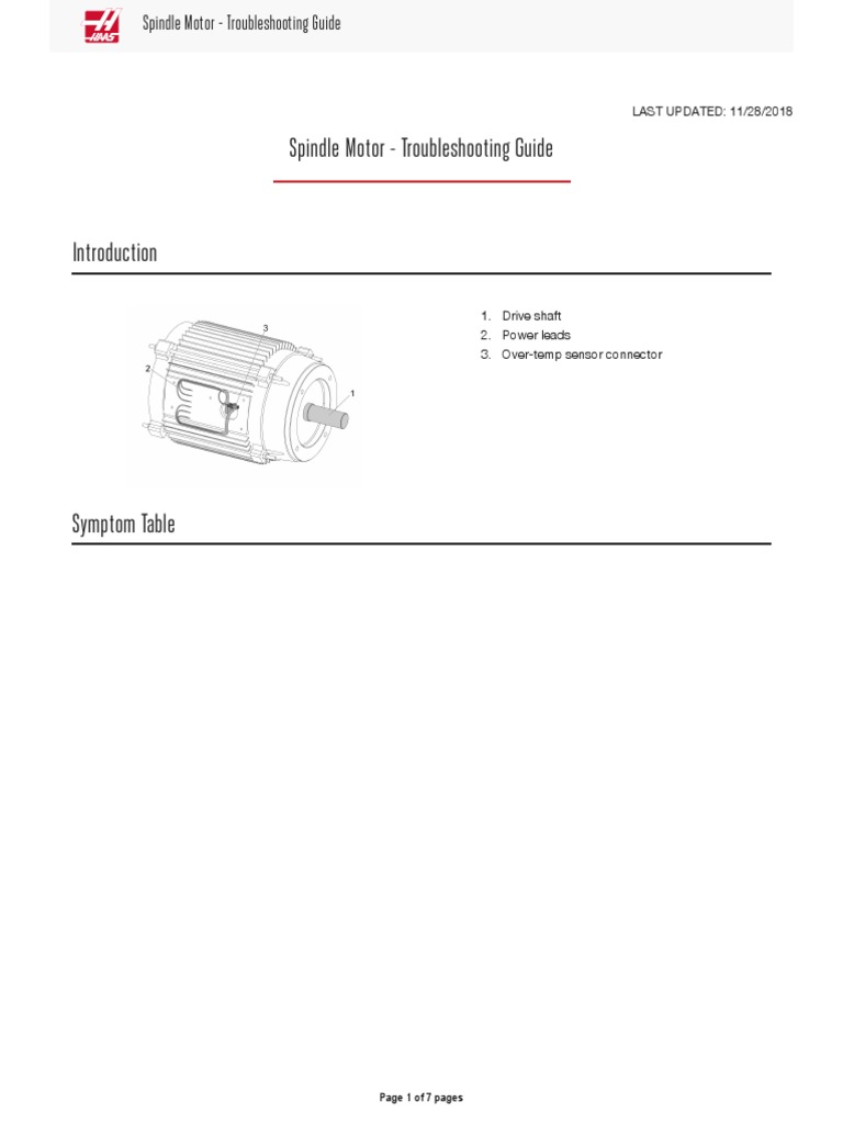 Spindle Motor Troubleshooting Guide | PDF | Electric Motor ...