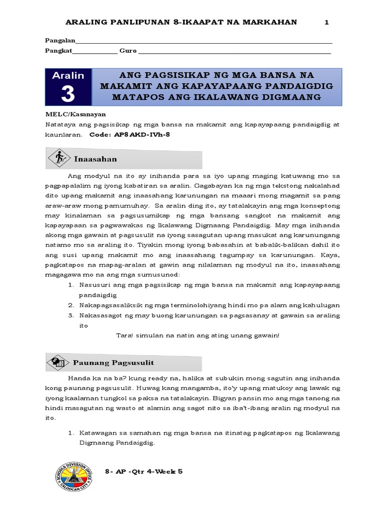AP8 Q4 Week 5 | PDF