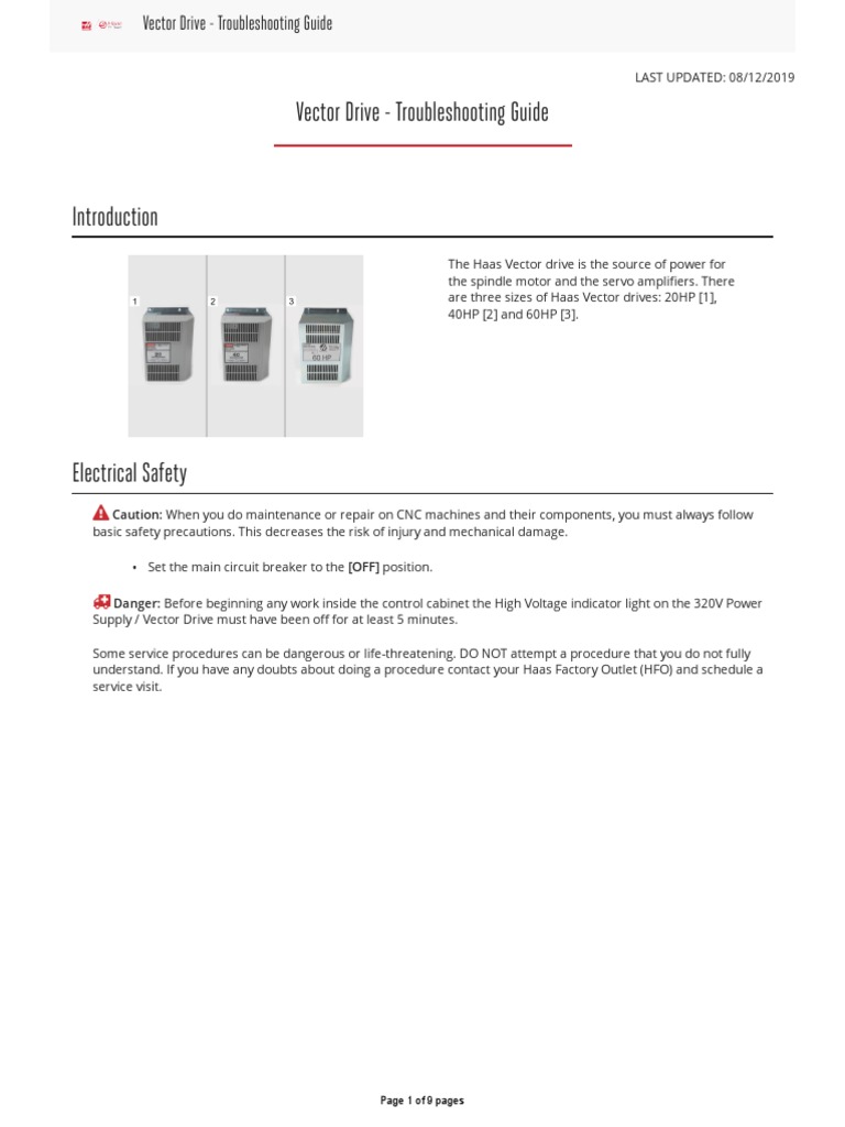 Haas Vector Drive Troubleshooting Guide | PDF | Power Supply ...
