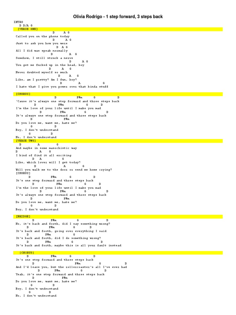 Olivia Rodrigo - 1 Step Forward, 3 Steps Back | PDF