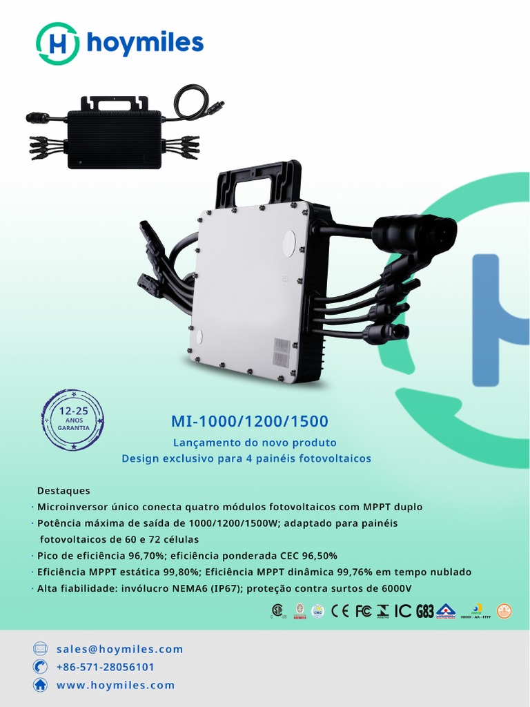 Microinversor Hoymiles - DATASHEET | PDF