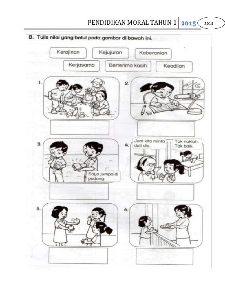 Aktiviti Moral Tahun 1 | PDF