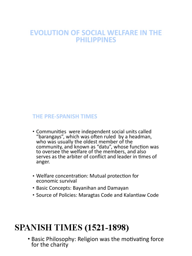 Evolution of Social Welfare in the Philippines | PDF | Welfare | Poverty