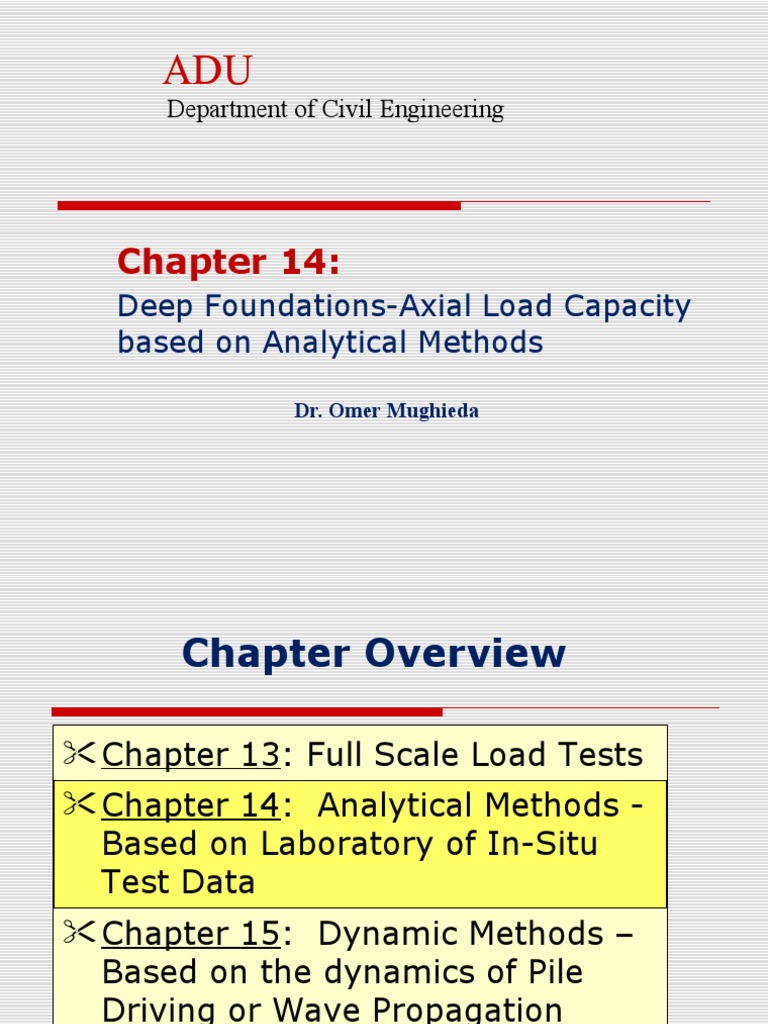 Chapter 14 Axial Load Capacity Analytical Methods-CIV421 | PDF | Deep ...
