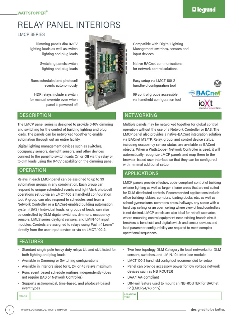 LMCP Series Lighting Control Panels | PDF | Amplifier | Relay