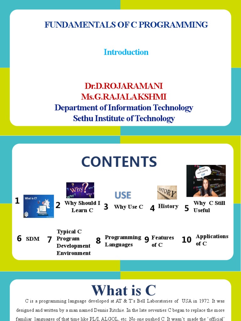 C Programming - Introduction | PDF | C (Programming Language ...