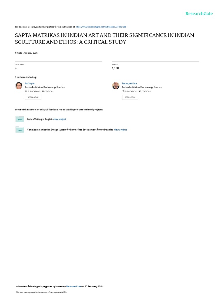 Sapta Matrikas in Indian Art and Their Significanc | PDF | Devi ...