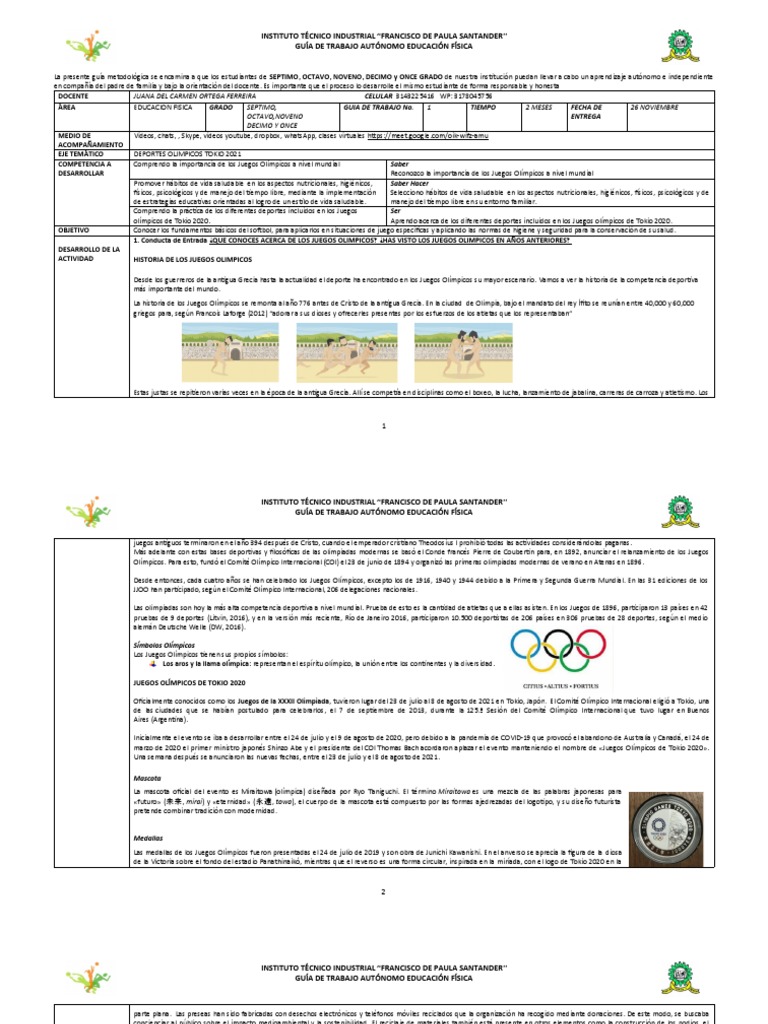 Guía Olímpica para Estudiantes | PDF | Juegos olímpicos | Recreación