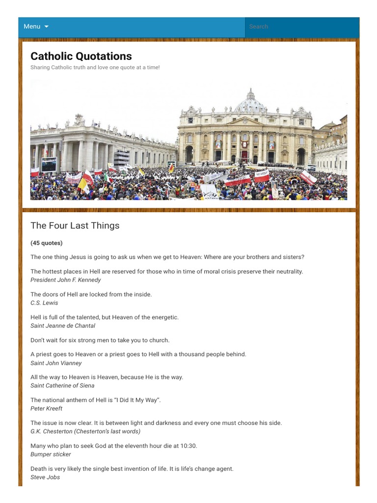 The Four Last Things - Catholic Quotations - 1612806064426 | PDF ...