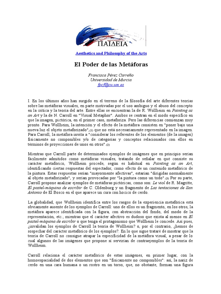 El Poder de Las Metaforas | PDF | Metáfora | Imagen