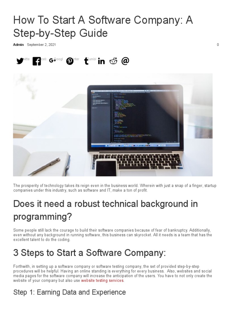 A Step-by-Step Guide to Starting a Successful Software Company ...