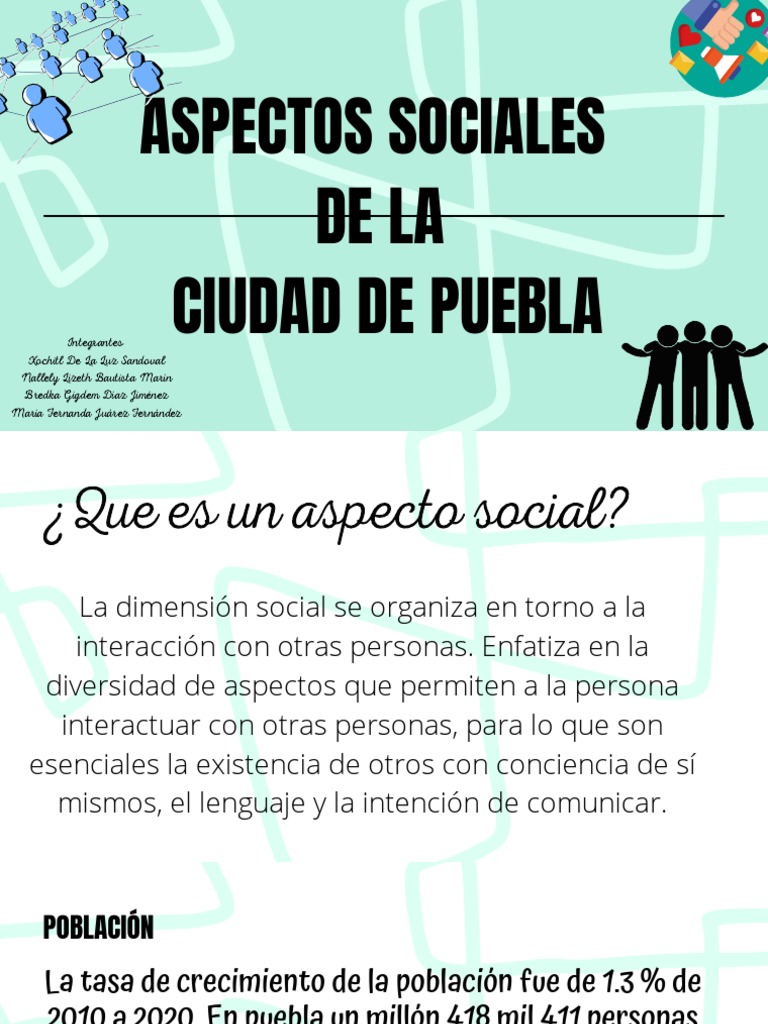 Exposición Aspectos Sociales de La Ciudad de Puebla | PDF | Educación ...