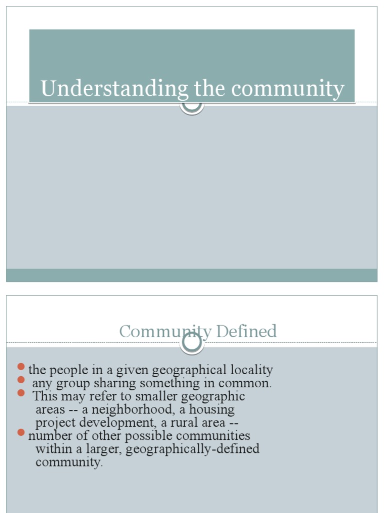 Understanding The Community | Download Free PDF | Community | Cultural ...