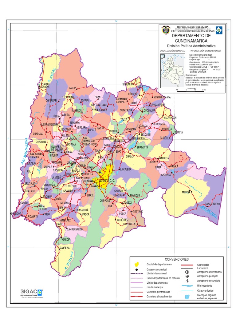 Mapa Político de Cundinamarca | PDF