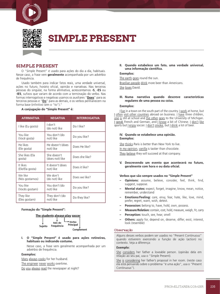 Simple Present | PDF | Linguística | Gramática