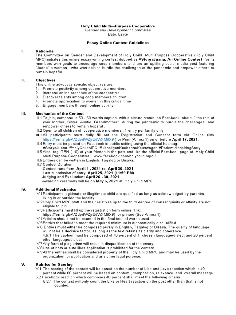 Holy Child Multi-Purpose Cooperative: Gender and Development Committee ...