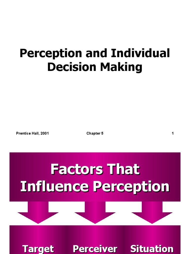Perception and Individual Decision Making: Prentice Hall, 2001 1 ...