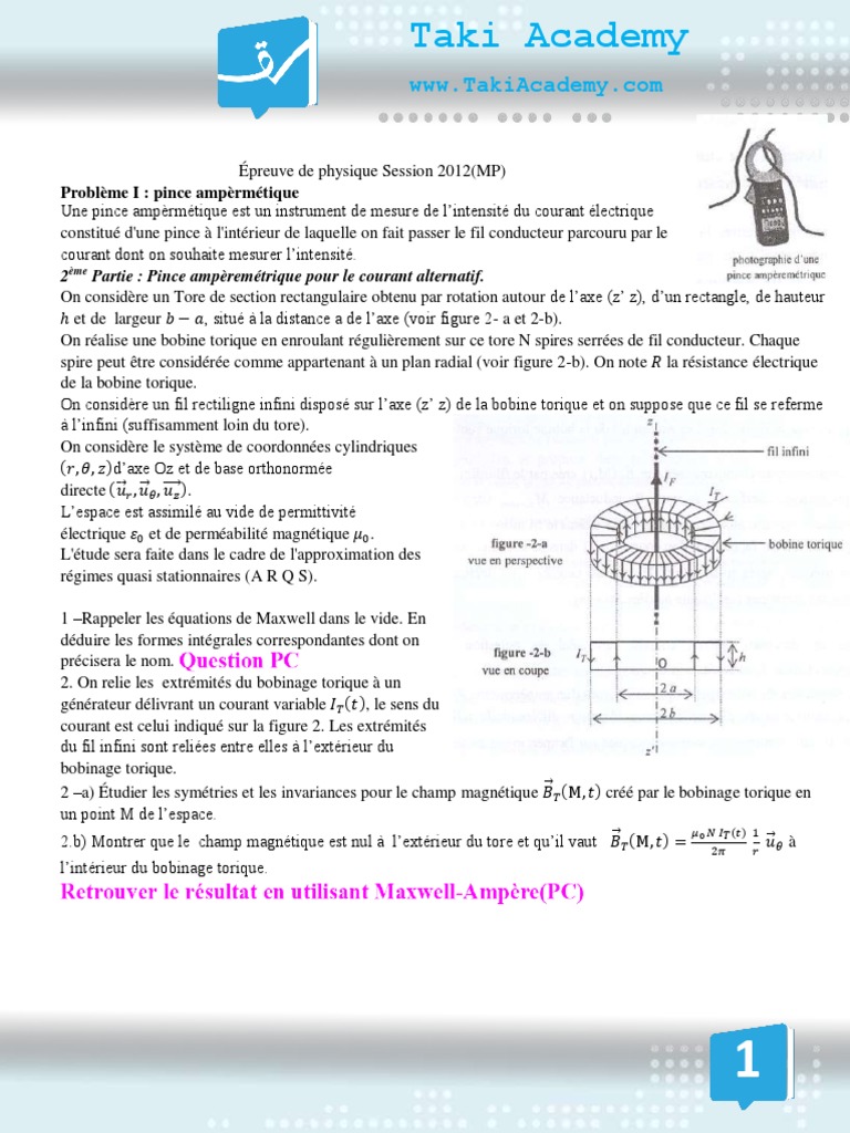 Étude du champ magnétique d'une bobine torique | PDF | Champ magnétique ...