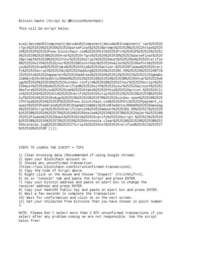A Guide to a Bitcoin Mining Hack Script: Verify Script and Follow Steps ...