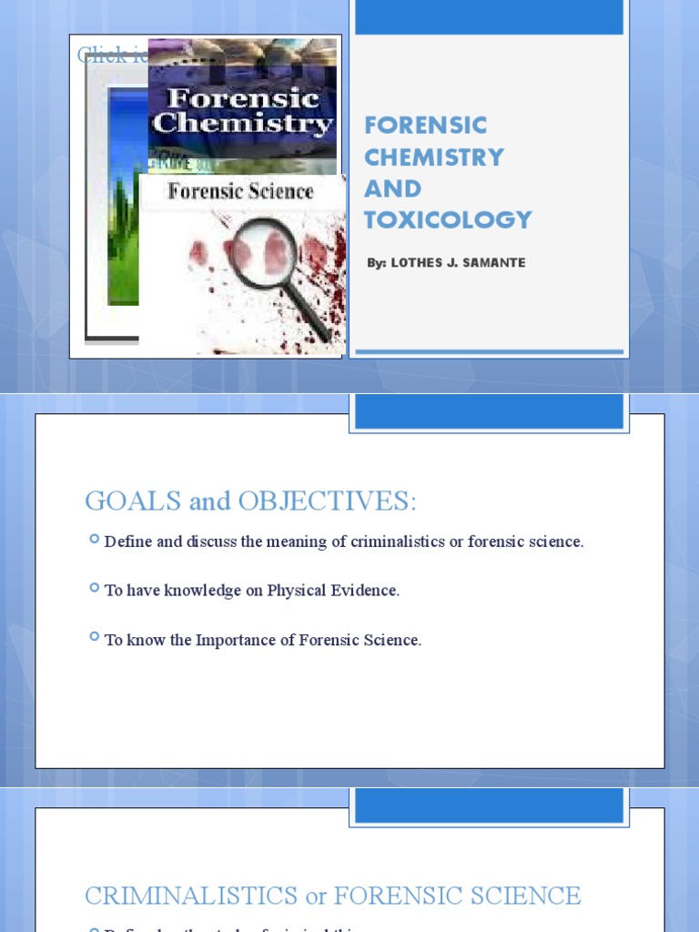 Module 1 Forensic Chemistry and Toxicology | PDF | Forensic Science ...