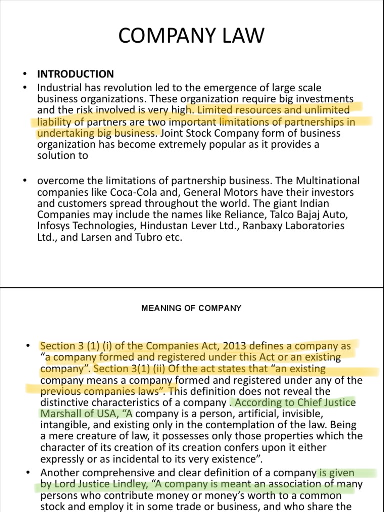 Introduction To Company Law | PDF | Debenture | Dividend