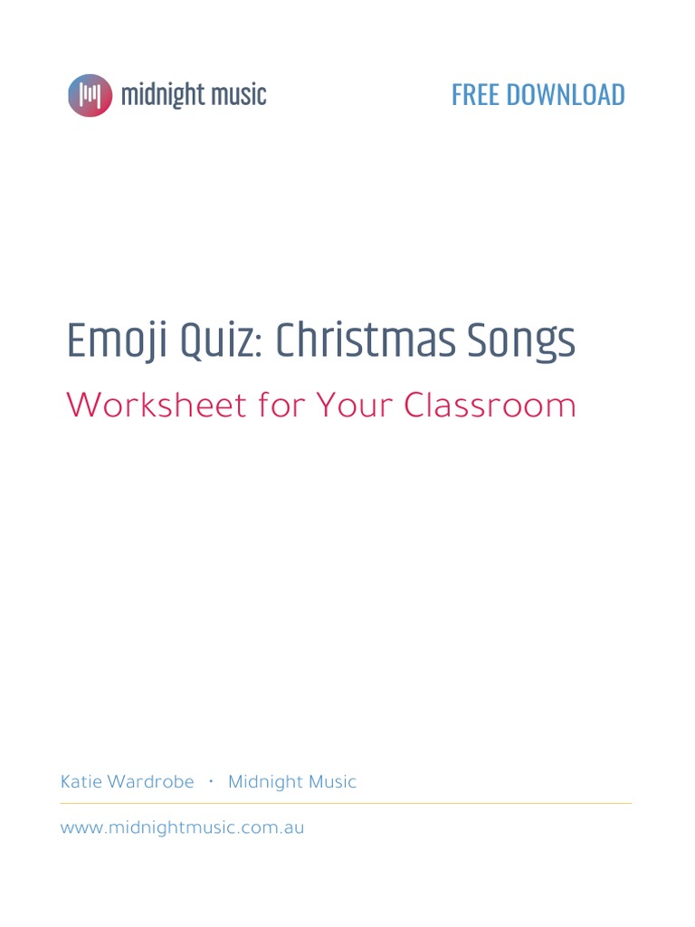 Emoji Quiz: Christmas Songs: Worksheet For Your Classroom | PDF | Santa ...