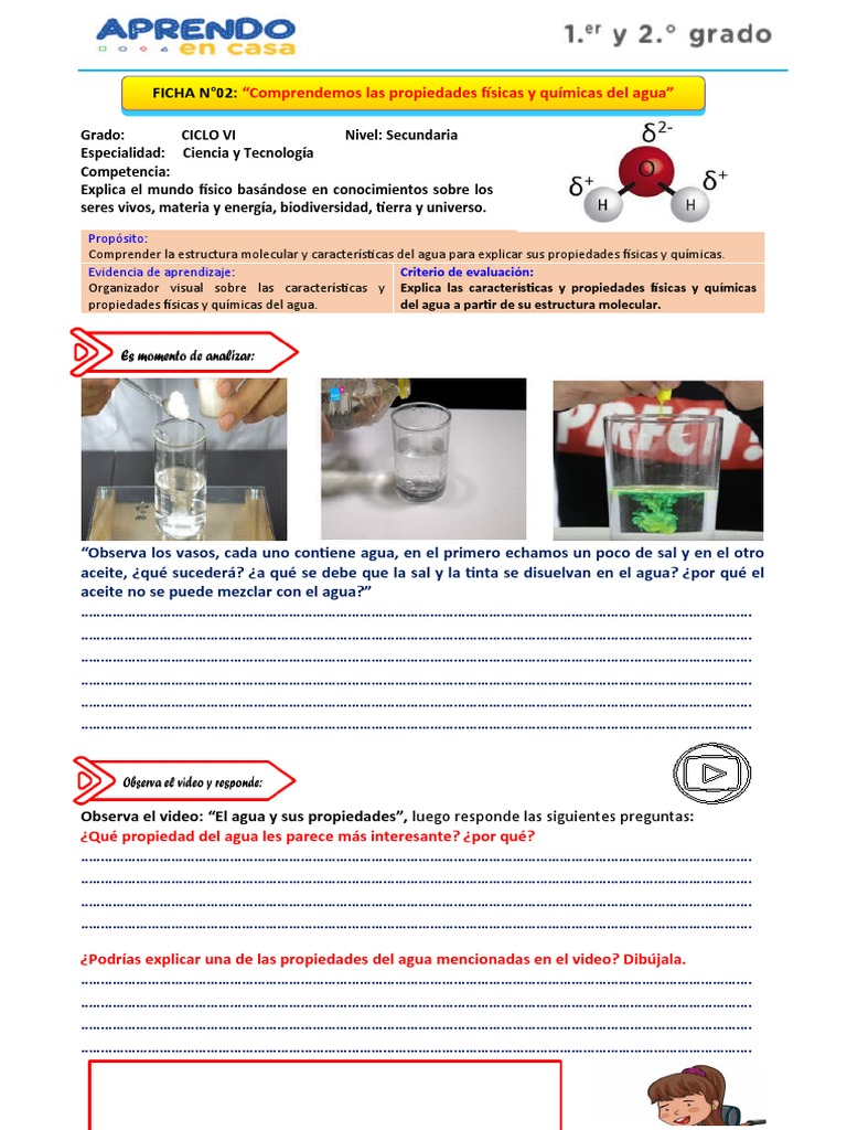 Hojas De Trabajo Sobre Las Propiedades Del Agua Las Mejores 27 Ideas
