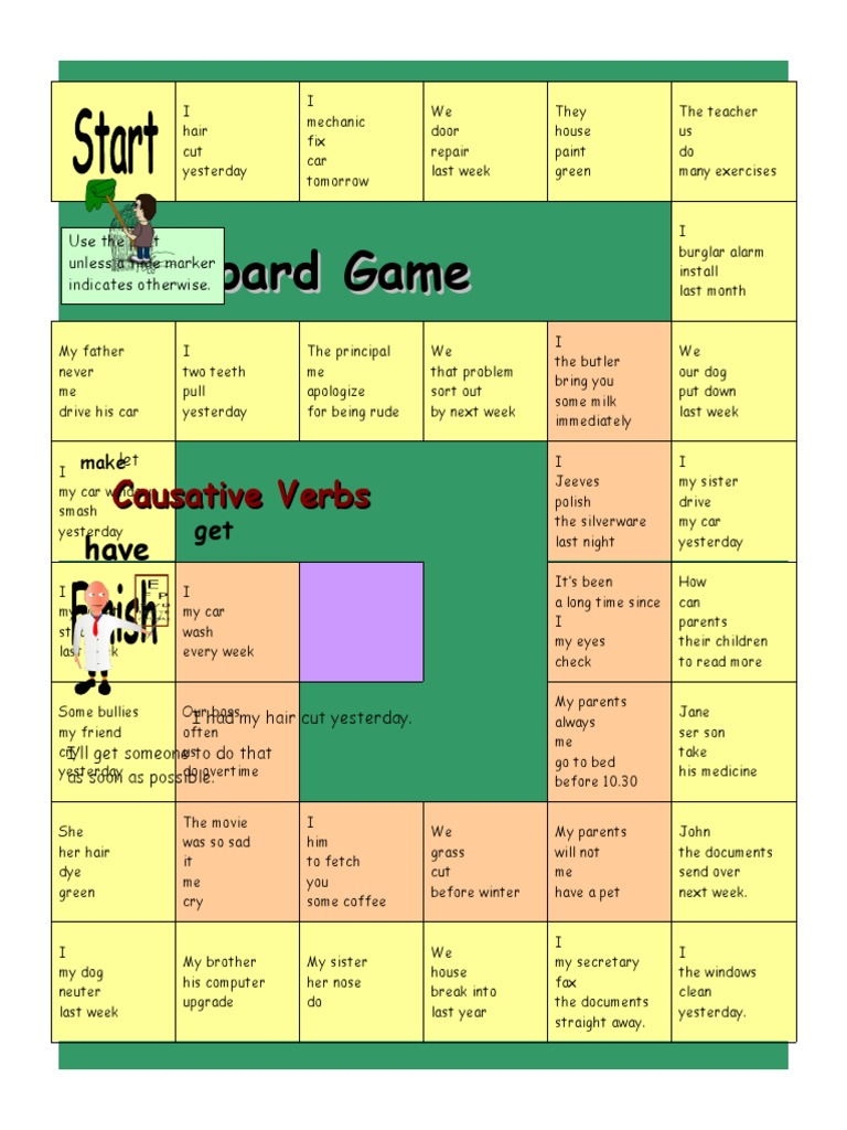 Board Game Have Something Done Causative Verbs Fun Activities Games ... Board Game Have Something Done Causative Verbs Fun Activities Games ...