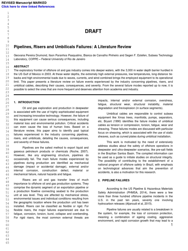 Pipeline, Riser and Umbilicals Failures | PDF | Fracture | Corrosion
